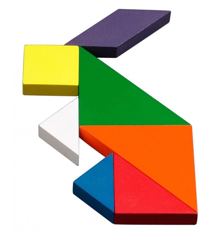 Tangram travel size in pine wood
