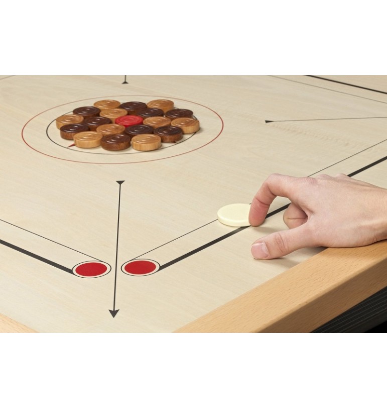 Carrom or Indian billiard game in beech and limewood