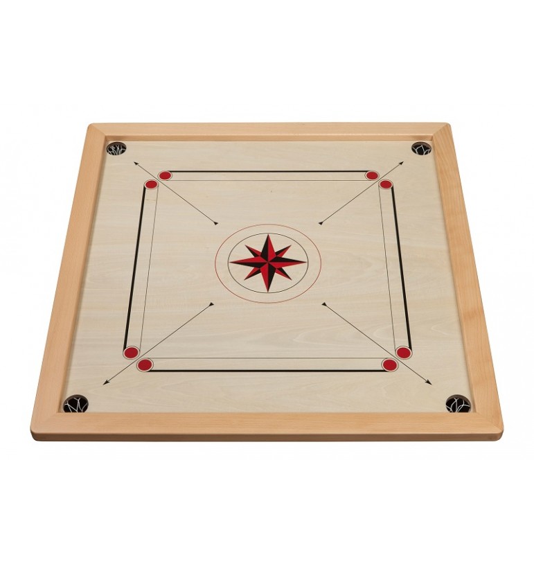 Carrom or Indian billiard game in beech and limewood