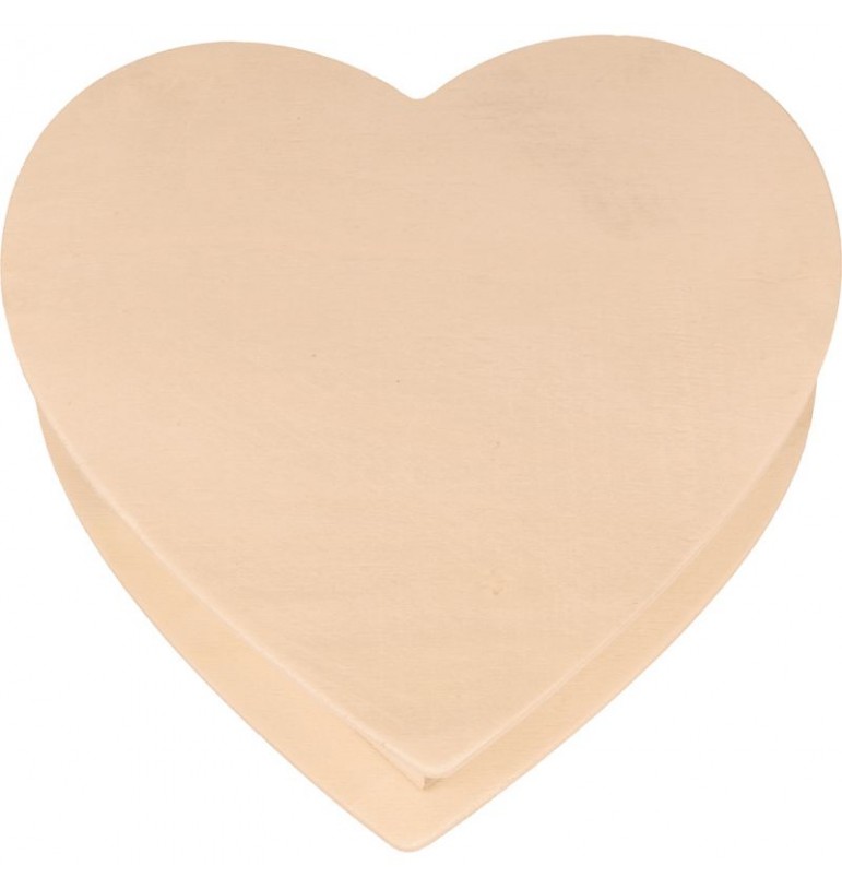 Boite Coeur avec couvercle en bois à customiser