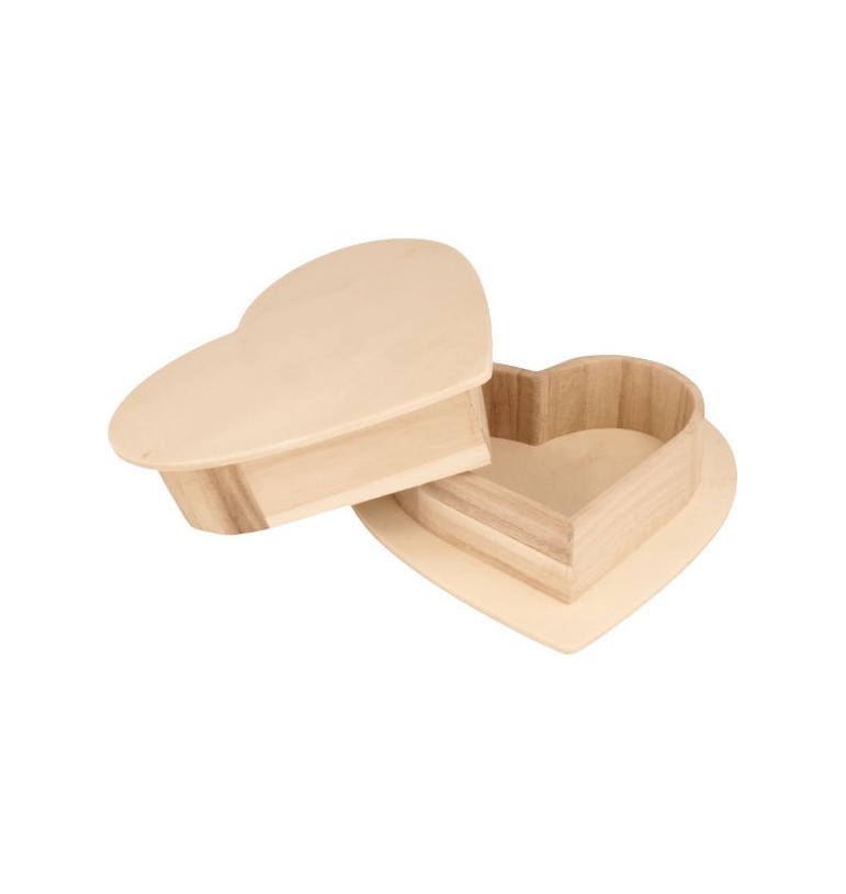 Boite Coeur avec couvercle en bois à customiser