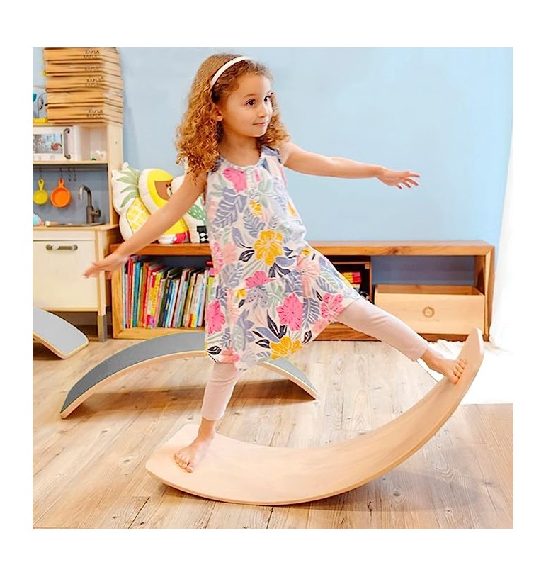 Wooden curved balance and gym board