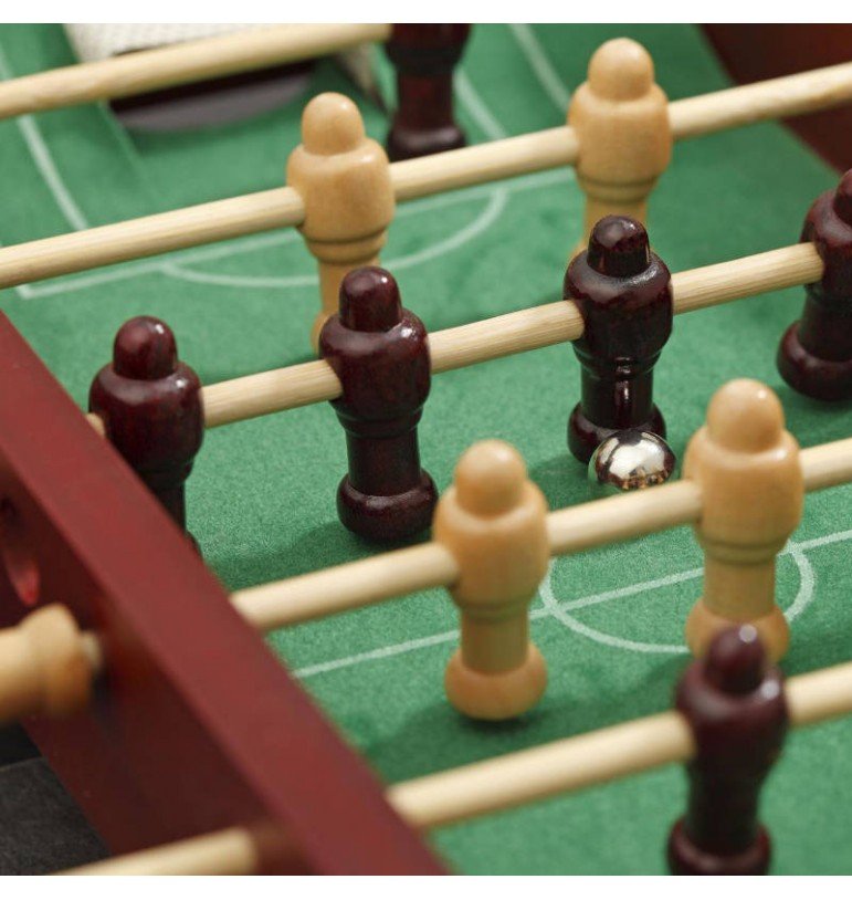 Mini wooden table soccer game