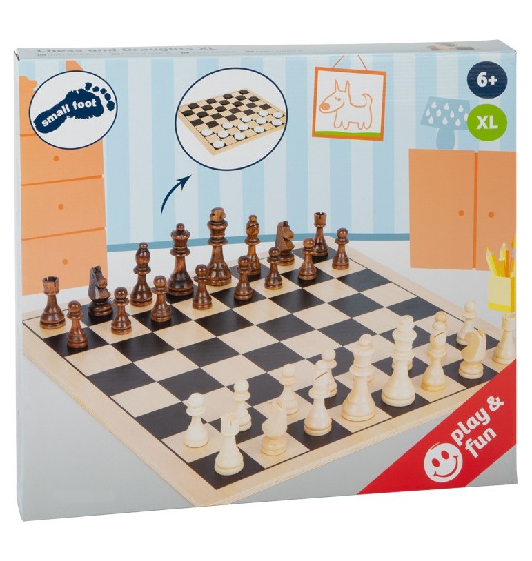 Giant chess set + checkers accessories
