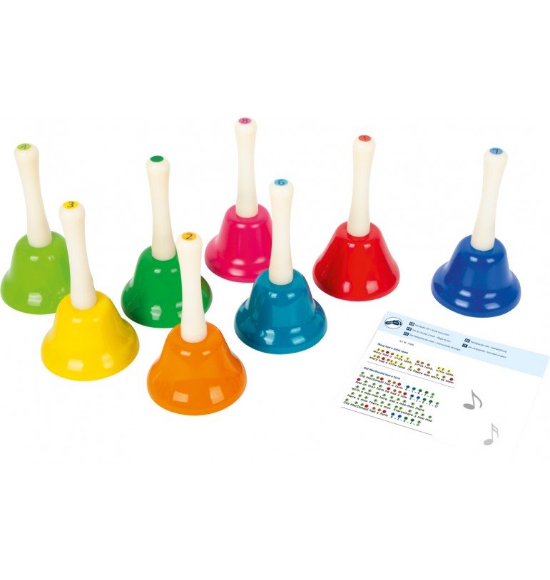 Set de cloches notes de musique colorées