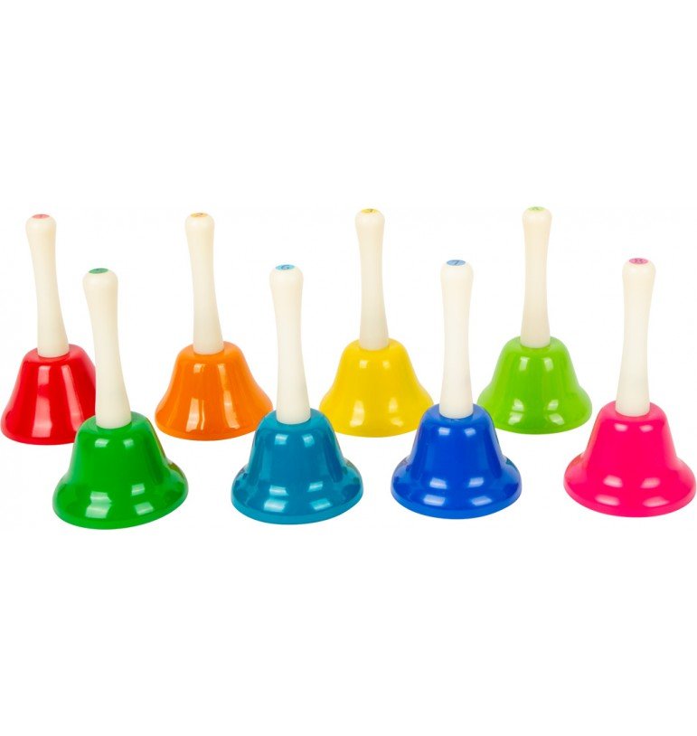 Set de cloches notes de musique colorées
