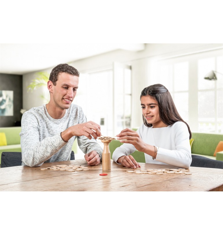 Jeu d'équilibre Baobab avec jetons en bois